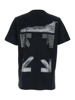 Off-White T-shirt With Logo On Front And Back In Cotton For
