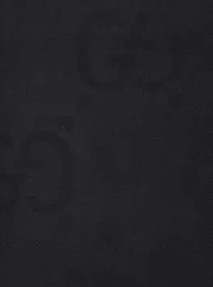 Gucci Scarf With Gg All-over Motif In Black Wool For - Multicolor