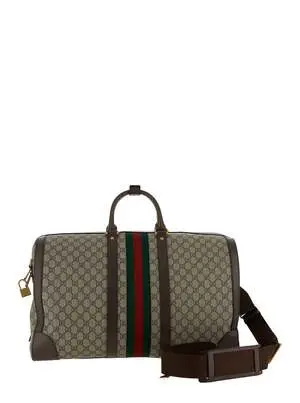 Gucci Savoy Grande Gg Canvas Travel Bag With Web Detail - Multicolor