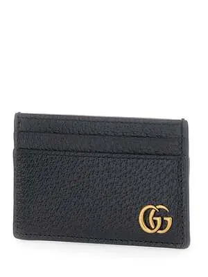 Gucci Cardholder 'gg Marmont' With Gg Logo On The Front In Black Leather For - Multicolor