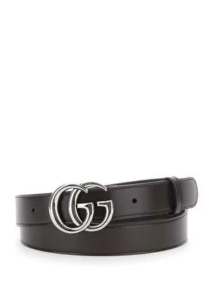 Gucci Belt With Gg Buckle In Leather