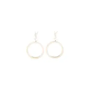 Saint Laurent Cassandre Hoop Earrings - Silver