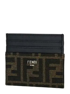 Fendi Cardholder With Metal Lettering In Leather