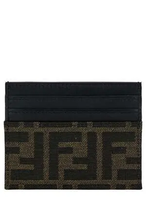 Fendi Cardholder With Metal Lettering In Leather