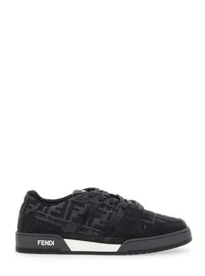 Fendi Fendi "Match" Sneakers With All-Over FF Motif Gray