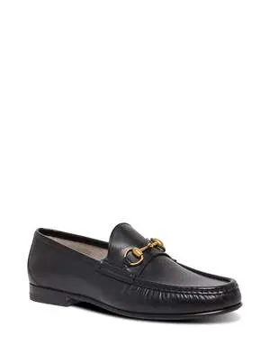Gucci Black Leather Loafers With Clamp Detail