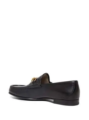 Gucci Black Leather Loafers With Clamp Detail