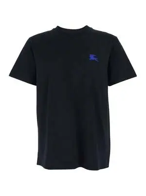Burberry Burberry Men Black Cotton Embroidered Logo T-Shirt For Men Multicolor