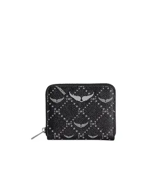 Zadig&Voltaire Voltaire Monogram Printed Zip-around Wallet - Black