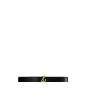 Zadig&Voltaire Logo-plaque Leather Belt - Black