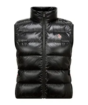 Moncler Padded Zip-up Jersey Gilet - Black