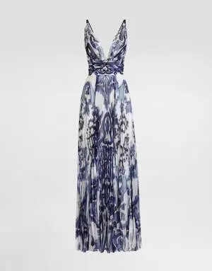 Dolce & Gabbana Majolica-print Chiffon Dress