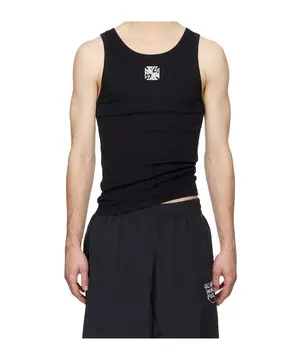 Vetements Biker Cross Logo Crew Neck Vest