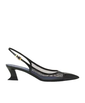 LANVIN Mesh Slingback Pumps