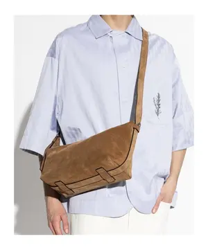 Moschino Suede Zip Shoulder Bag