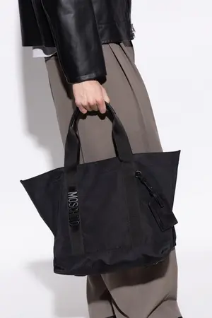 Moschino Detailed Top Handle Shopper Bag