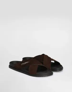 Dolce & Gabbana Dolce Gabbana Logo Patch Crossover Slides