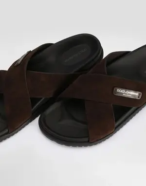Dolce & Gabbana Dolce Gabbana Logo Patch Crossover Slides