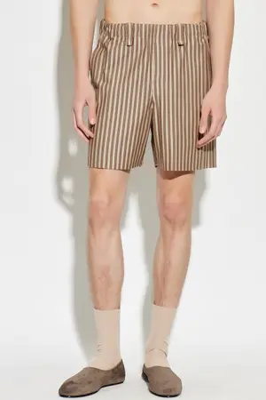 Issey Miyake Striped Shorts With Elastic Waistband