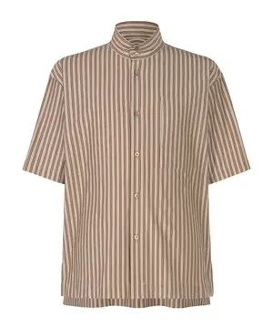 Issey Miyake Striped Short-sleeves Shirt - Brown