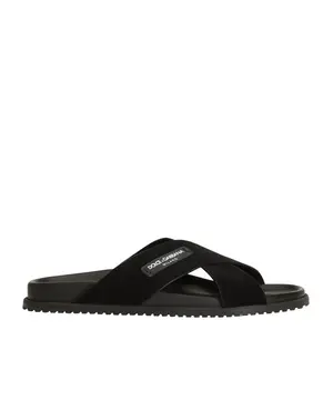Dolce & Gabbana Dolce Gabbana Logo Patch Crossover Slides