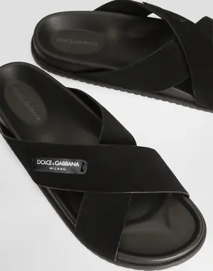 Dolce & Gabbana Dolce Gabbana Logo Patch Crossover Slides