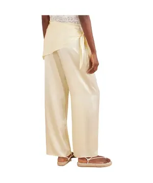 DÔEN High-waisted Wide-leg Silk Trousers