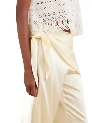 DÔEN High-waisted Wide-leg Silk Trousers
