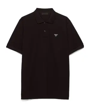 Prada Piqué Polo Shirt - Black