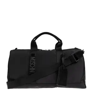 Moschino Detailed Top Handle Luggage Bag - Black