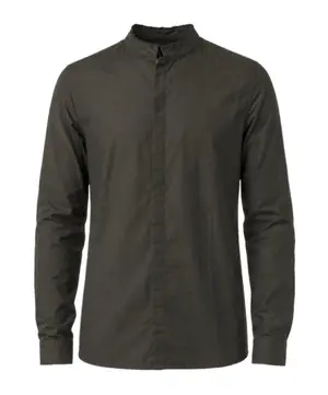 THOM KROM Raw-edge Band-collar Shirt