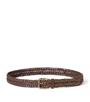 Brunello Cucinelli Leather Braided Belt - Brown