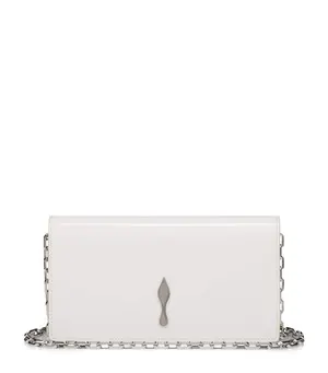 CHRISTIAN LOUBOUTIN Bettina Patent Leather Clutch Bag - White
