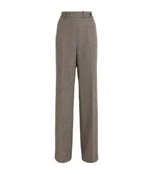 Kiton Virgin Wool-blend Pleated Wide-leg Trousers