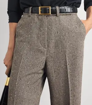 Kiton Virgin Wool-blend Pleated Wide-leg Trousers
