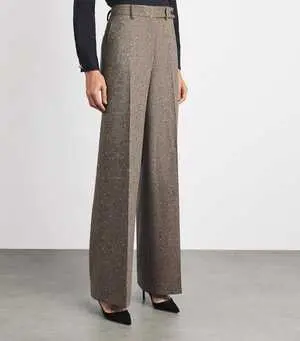 Kiton Virgin Wool-blend Pleated Wide-leg Trousers
