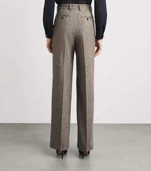 Kiton Virgin Wool-blend Pleated Wide-leg Trousers