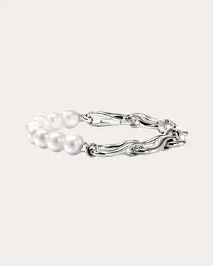 John Hardy Cultured Pearl Surf Bracelet - Silver