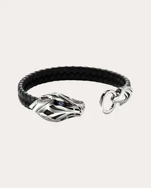 John Hardy Blue Sapphire Naga Leather Bracelet