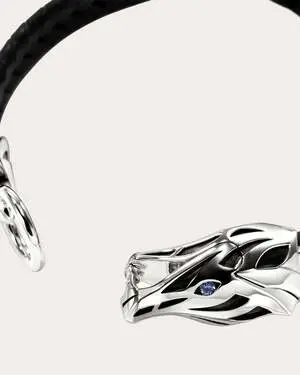 John Hardy Blue Sapphire Naga Leather Bracelet