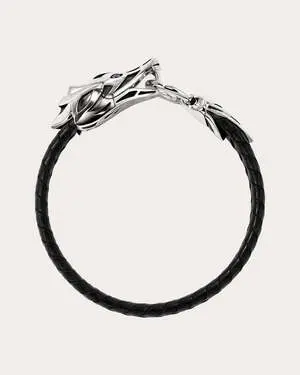 John Hardy Blue Sapphire Naga Leather Bracelet