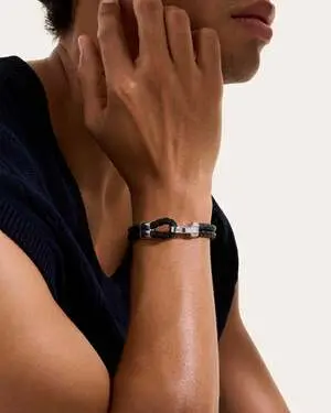 John Hardy Leather Double Hook Clasp Bracelet
