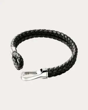 John Hardy Leather Double Hook Clasp Bracelet