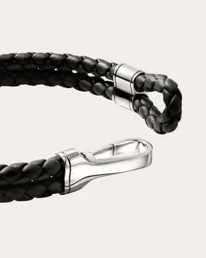 John Hardy Leather Double Hook Clasp Bracelet
