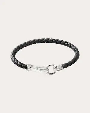 John Hardy Leather Slim Hook Clasp Bracelet - Black