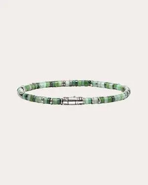 John Hardy Emerald & Malachite Heishi Bracelet - Green
