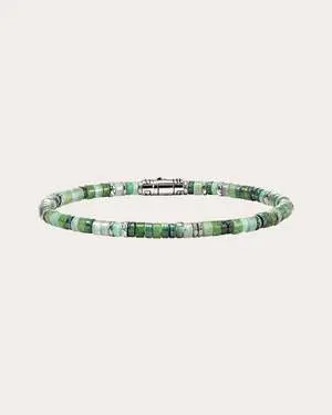 John Hardy Emerald & Malachite Heishi Bracelet