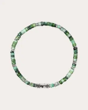 John Hardy Emerald & Malachite Heishi Bracelet