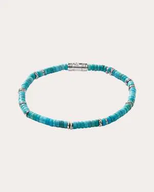 John Hardy 4mm Turquoise Heishi Bracelet - Silver