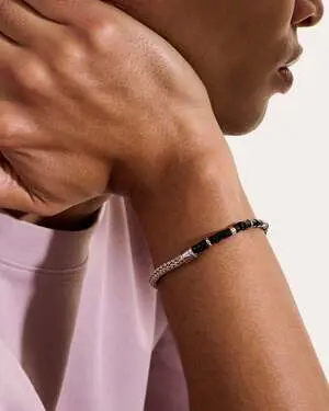John Hardy Onyx Heishi Chain Bracelet